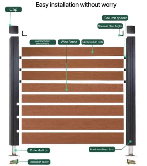 Trellis Luxury Slats Metal Assembly Backyard Decorative Garden Aluminium Fence System For White
