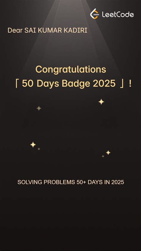 Hit A Personal Milestone — Completed 50 Leetcode Problems Consecutively