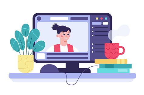 E러닝 온라인 교육의 개념 웹 사이트 플랫폼과 교사 또는 교사가있는 Pc 화면 개념에 대한 스톡 벡터 아트 및 기타 이미지 개념 개성 개념 개인 지도 교사 Istock