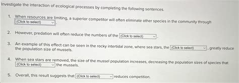 Solved Investigate The Interaction Of Ecological Processes