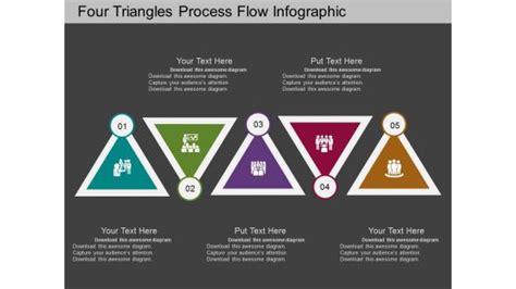 Four Triangles Process Flow Infographic Powerpoint Template