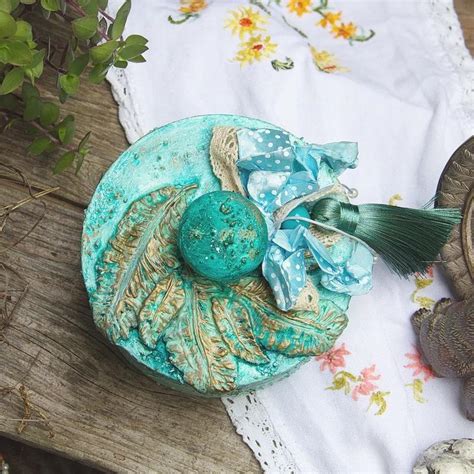 Скринька бірюзова з пірїнками — ціна 600 грн у каталозі Скриньки Купити товари для дому та