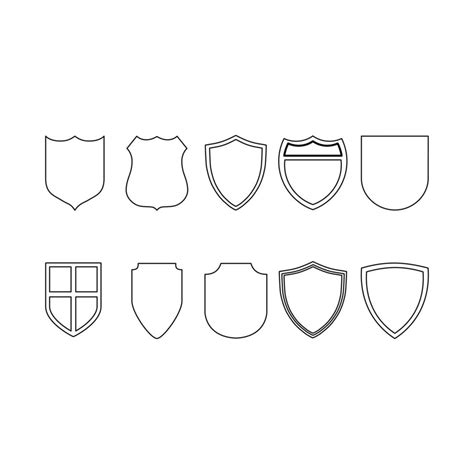 Set Of Ten Shield Templates Isolated On White Background 21568323
