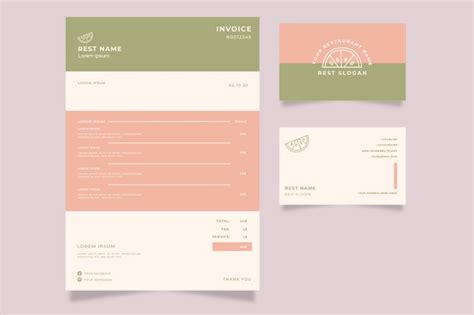 Premium Vector Half Slice Of Lemon Invoice Template And Business Card