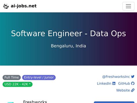 Hiring Software Engineer Data Ops In Bengaluru India Raimljobs