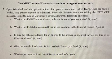 Solved You MUST Include Wireshark Screenshots To Support Chegg