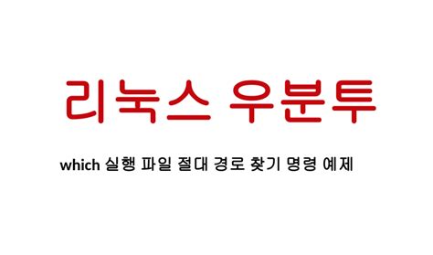 Linuxubuntu 리눅스 우분투 Which 실행 파일 절대 경로 찾기 명령 예제 살구월드
