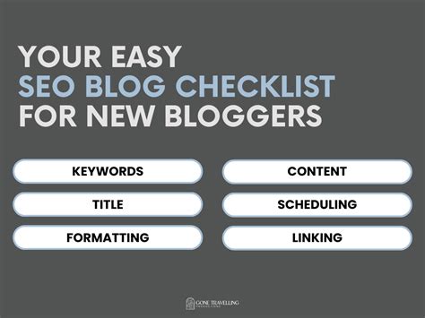 Your Easy Seo Blog Checklist For New Bloggers Gone Travelling Productions