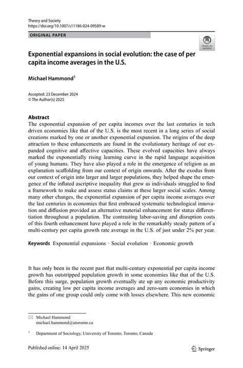 Pdf Exponential Expansions In Social Evolution The Case Of Per