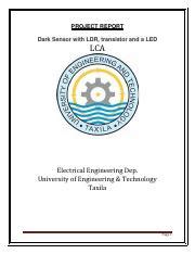 Dark Light Sensor Pdf PROJECT REPORT Dark Sensor With LDR Transistor And A LED LCA Electrical
