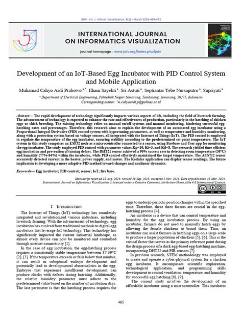 Development Of An Iot Based Egg Incubator With Pid Pdf Internet Of Things Sensor