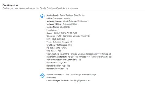 soa cloud create oracle database cloud service instance oracle