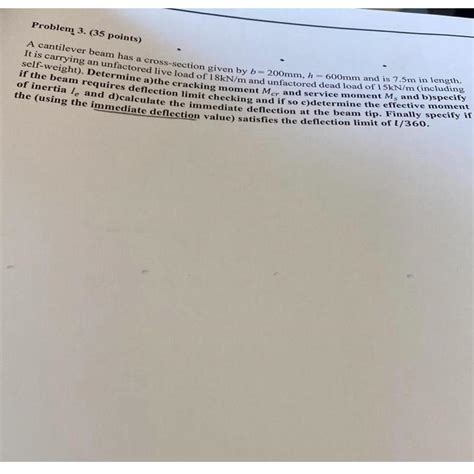 solved problem 3 35 ﻿points a cantilever beam has a