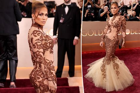 Jennifer Lopez Serves Serious Curves In Sheer Mermaid Gown On Golden