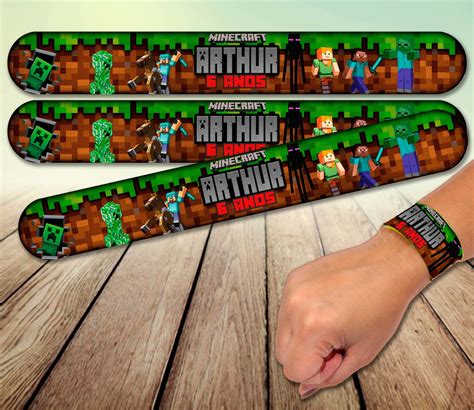 Pulseira Bate Enrola Minecraft 02 Elo7 Produtos Especiais