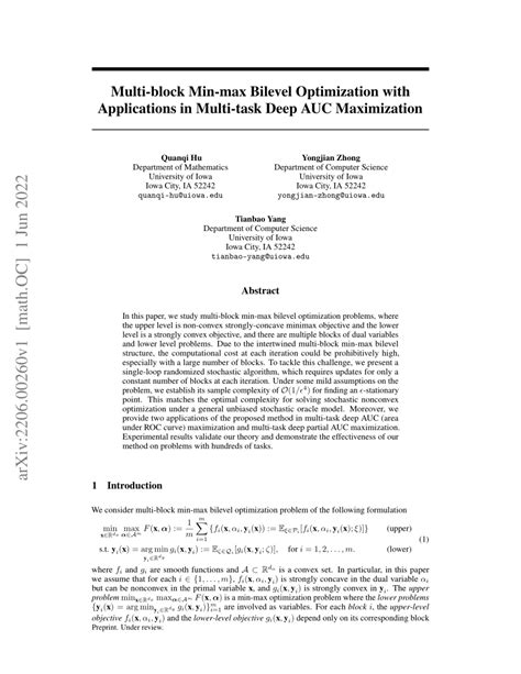 pdf multi block min max bilevel optimization with applications in