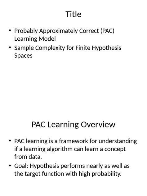 Pac Learning Sample Complexity Pdf