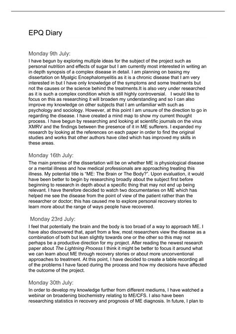 Epq Planning Diary Full Marks Epq Stuvia Uk