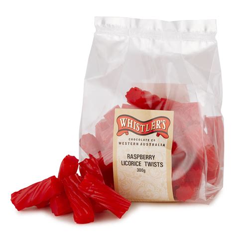 Whistlers Raspberry Licorice Twists 300g Just In Time Gourmet Whistlers Raspberry Licorice Twists 300g Just In Time Gourmet