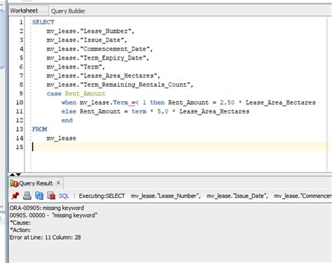 Case Statement In Oracle Rsql