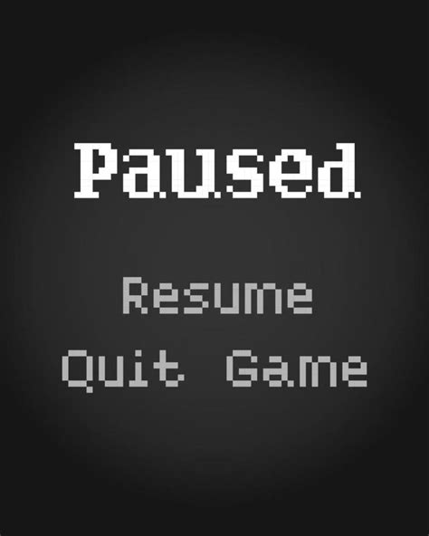 8 Bit Pixel Text Game Pause Menu