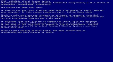 Not Based Bsods If Progressbar Was A Real Os Rprogressbar95
