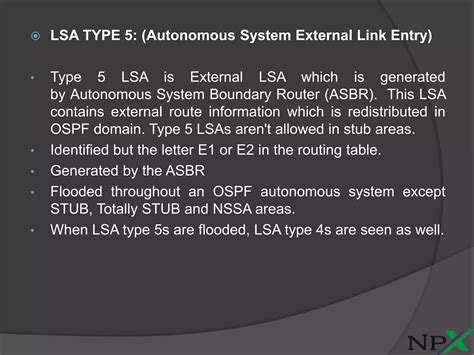 Lsa Link State Advertisement Types Explanation Pptx
