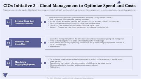 Cio For It Cost Optimization Techniques Cios Initiative 2 Cloud Management To Optimize Spend And