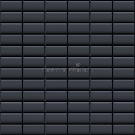 Black Glossy Ceramic Rectangle Tiles Seamless Pattern Home Interior