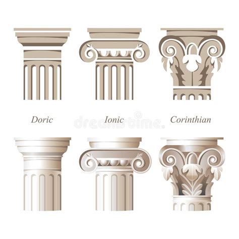 Ionic Columns Doric Columns Clipart