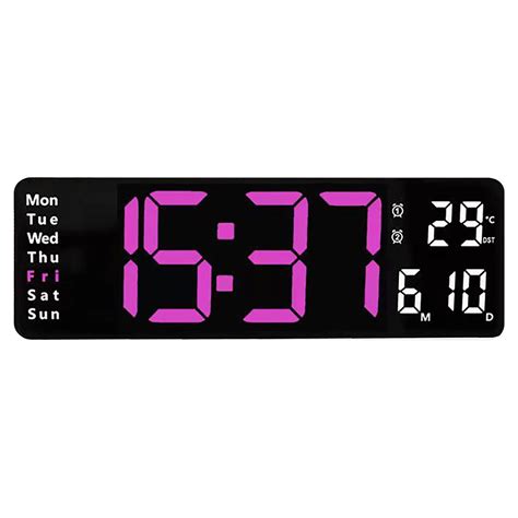 Large Led Digital Wall Clock Temperature Date Day Display Usb Remote Control Clock H