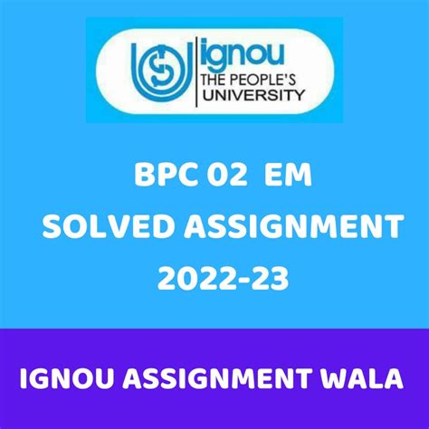 Ignou Bpc 02 Solved Assignment 2022 23 Ignou Assignment Wala