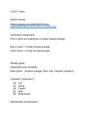 Data Science Lecture 1 Docx CS 677 Notes Python Review Https Courses Vcu Edu Bnfo601