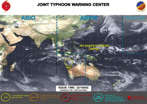 Joint Typhoon Warning Center Watching One Area Of Interest 94s In The South Indian Ocean For