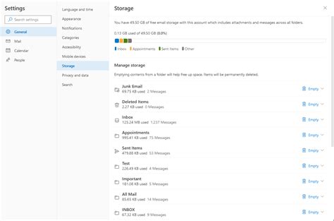 Outlook On The Web Check Mailbox Usage And Quota Office Of Information Technology