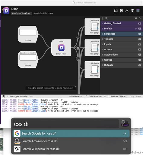 dash integration workflow not working workflow help and questions