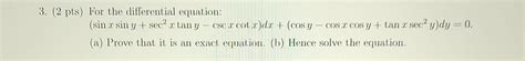 Solved Pts For The Differential Equation Chegg Com