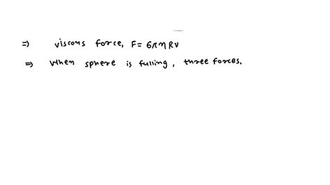 Solved A Sphere Of Mass M And Radius R Is Falling In A Viscous Fluid