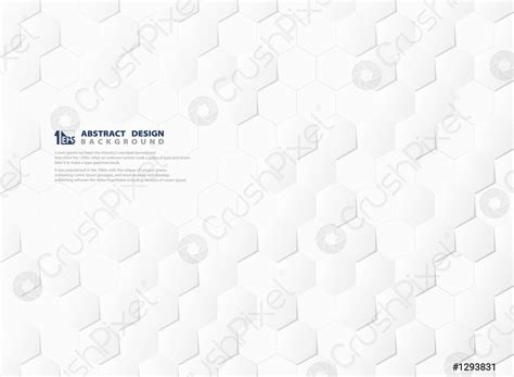 Abstract Hexagon Pattern Technology 3d White And Gray Background You Stock Vector 1293831