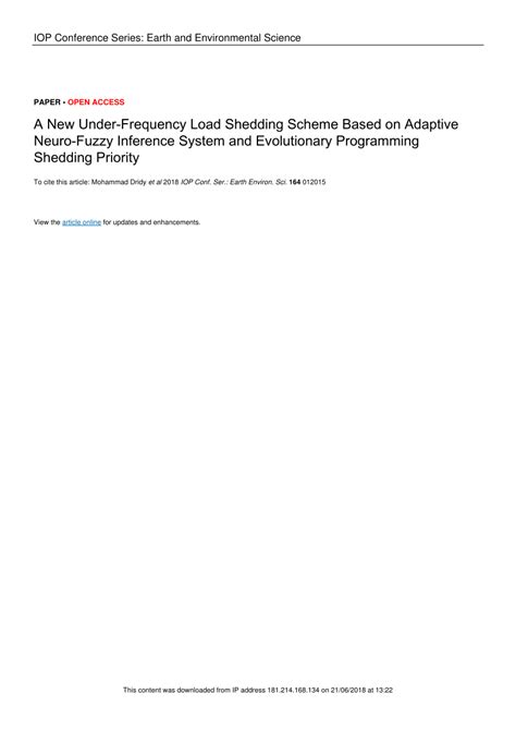 pdf a new under frequency load shedding scheme based on adaptive