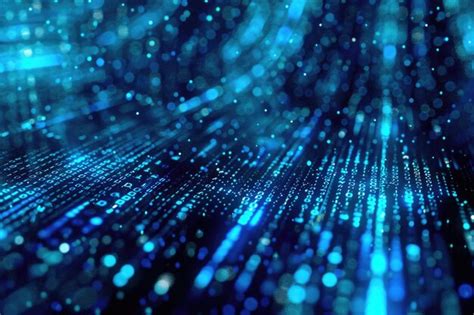 premium photo binary computer code matrix blue abstract background