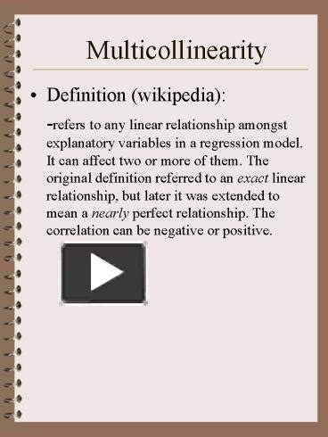 Multicollinearity Presentation Free To View