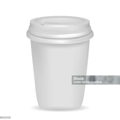 현실적인 플라스틱 컵 뚜껑의 벡터 이미지 3 차원 플라스틱 컵 3차원 형태에 대한 스톡 벡터 아트 및 기타 이미지 3차원 형태 공란 광고 Istock