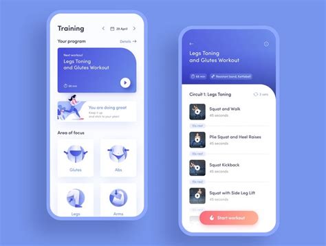 iofit diet and training app ui kit — ui kits on ui8 workout apps app