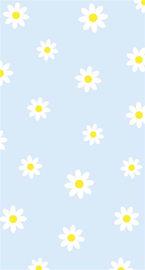 Cute Daisy Pattern Simple Iphone Wallpaper Floral Print Wallpaper Daisy Wallpaper