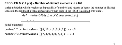 Solved PROBLEM Pts Number Of Distinct Elements In A Chegg