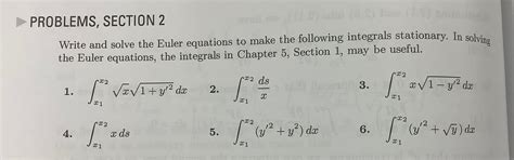 Solved PROBLEMS SECTION Write And Solve The Euler Chegg