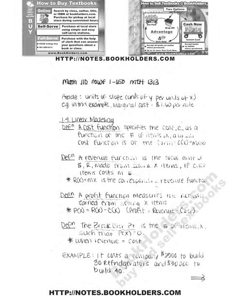 Linear Modeling Elementary Mathematical Models Lecture Notes Math