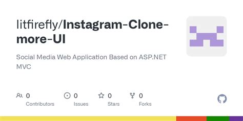 github litfirefly instagram clone more ui social media web