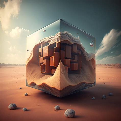 Premium Ai Image There Is A Cube With A Cube Inside Of It In The Desert Generative Ai